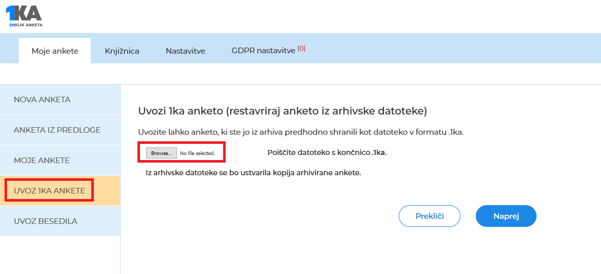 Prenos ankete med domenami 1KA | 1KA